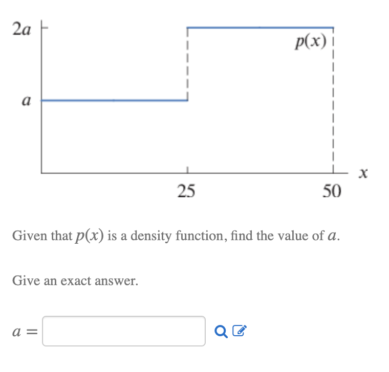 Solved Given that p(x) is a density function, find the value | Chegg.com