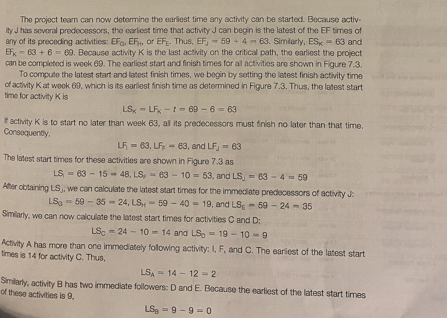 Solved Question 5 10 pts Calculate the earliest | Chegg.com