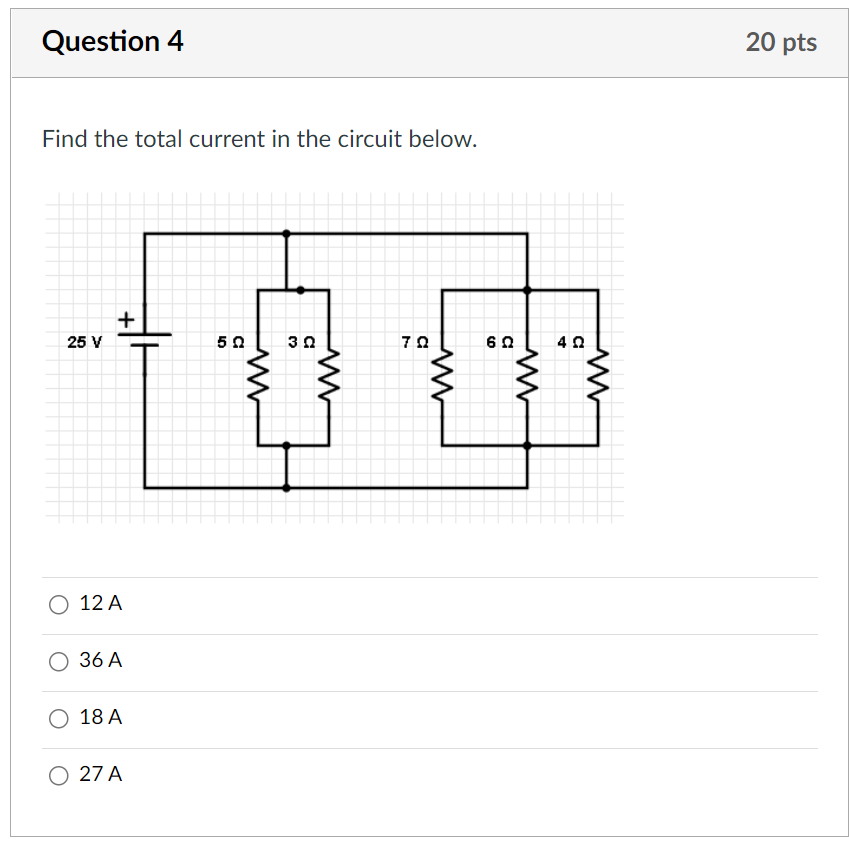 Solved Question 4 Find the total current in the circuit | Chegg.com