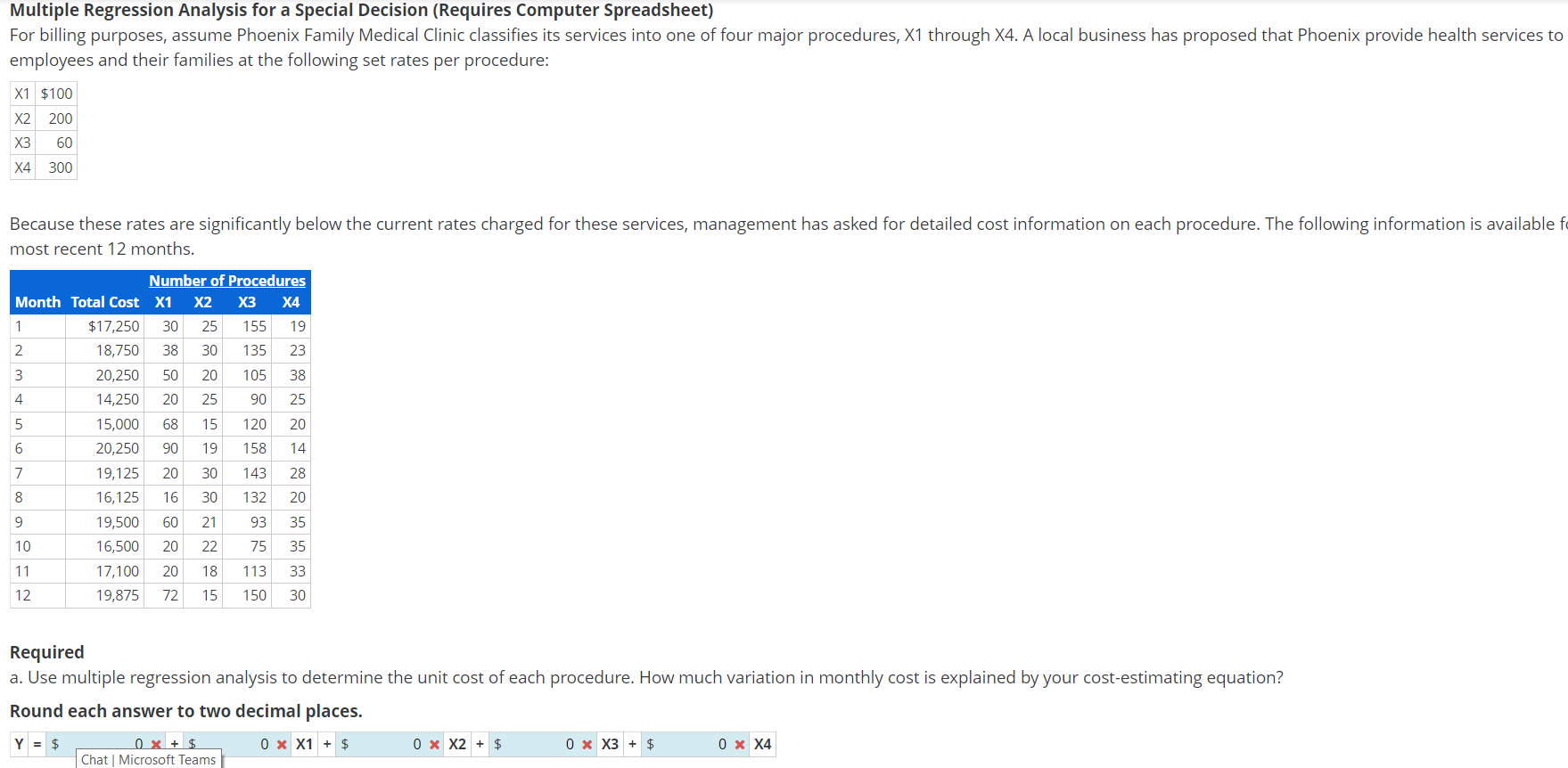 Solved Multiple Regression Analysis for a Special Decision | Chegg.com