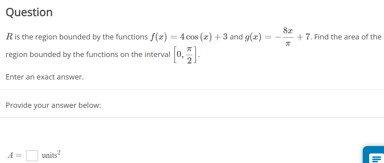 Solved R is the region bounded by the functions | Chegg.com