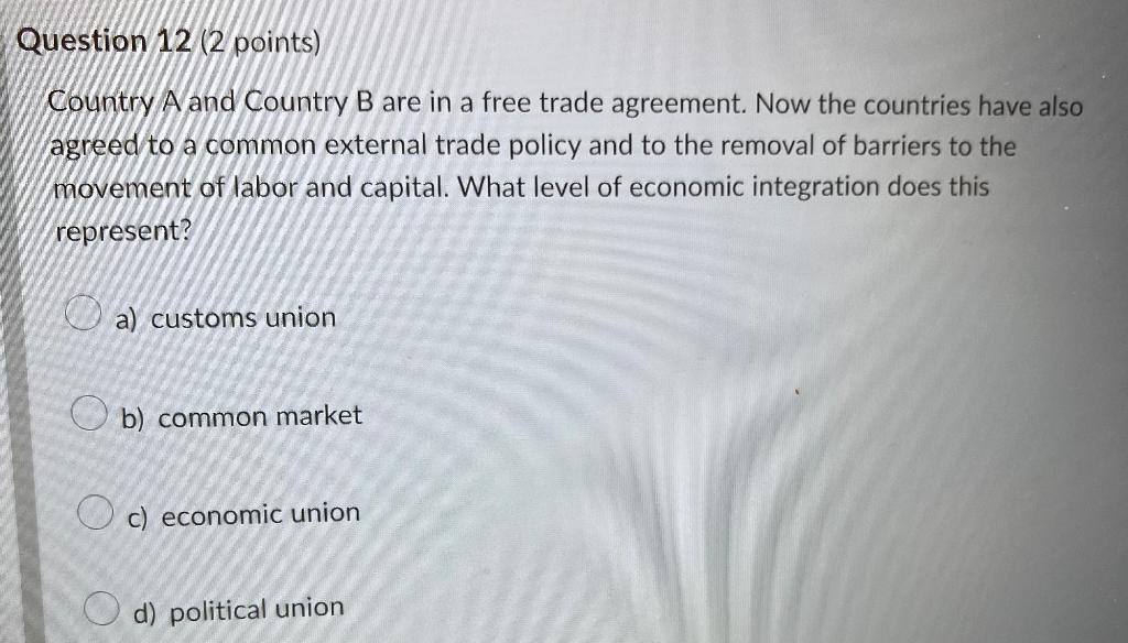 Solved Country A and Country B are in a free trade | Chegg.com