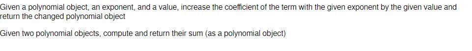 Solved Consider an ADT Polynomial—in a single variable | Chegg.com