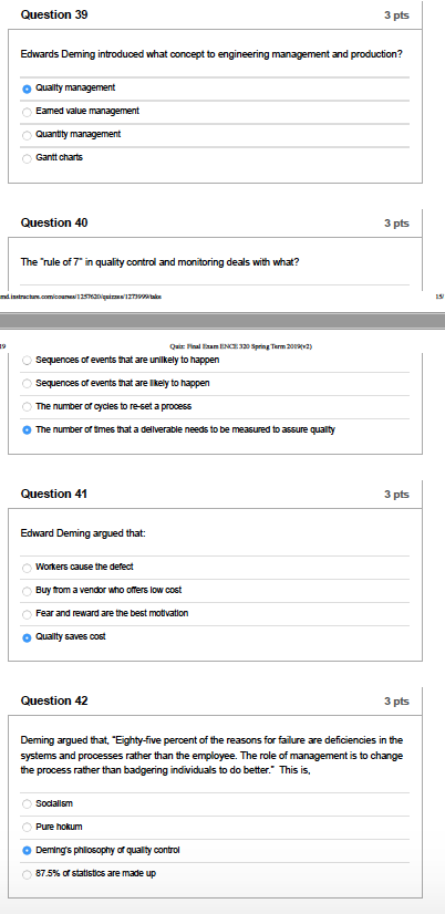 Solved Question 39 3 pts Edwards Deming introduced what | Chegg.com