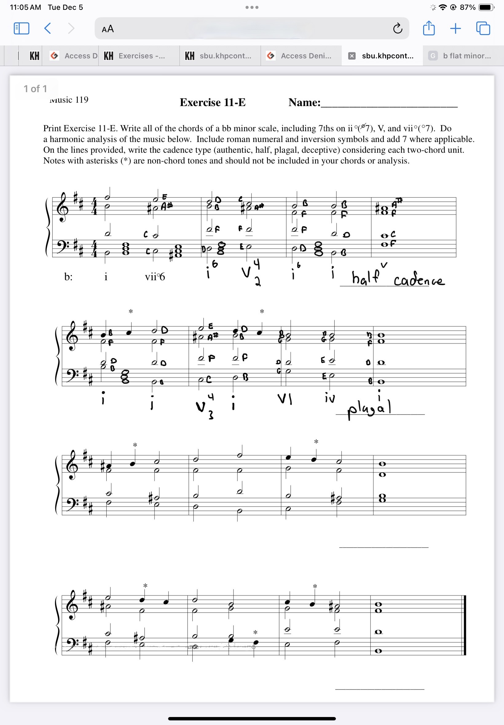MusicExercise 11-EName:Print Exercise 11-E. ﻿Write | Chegg.com