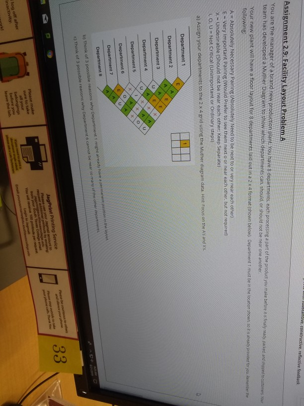 Solved +o Assignment 2.9: Facility Layout ProblemA ul | Chegg.com