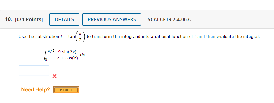 Solved Use the substitution t=tan(2x) to transform the | Chegg.com