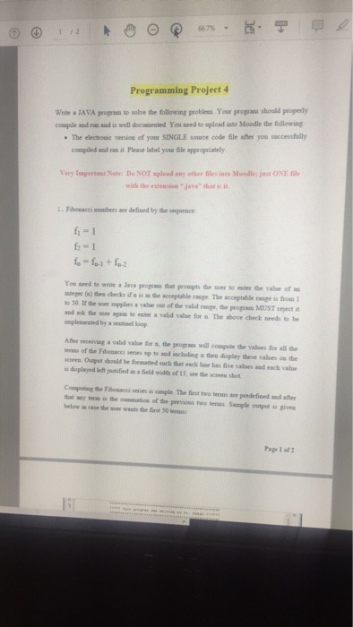 Solved 667 Programming Project 4 Write A Java Program To 7307