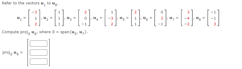 Solved Refer to the vectors u1 to u8. | Chegg.com
