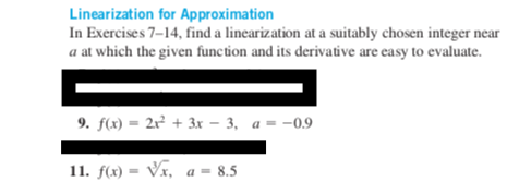 Solved Linearization for Approximation In Exercises 7-14, | Chegg.com
