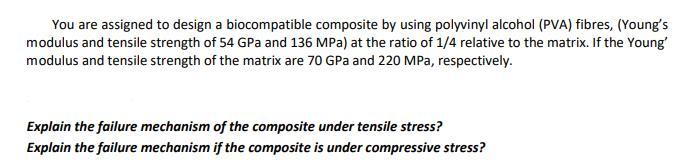 You are assigned to design a biocompatible composite | Chegg.com
