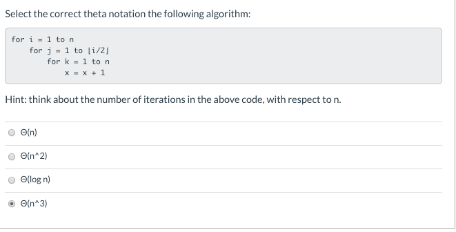 Solved Select the correct theta notation the following | Chegg.com