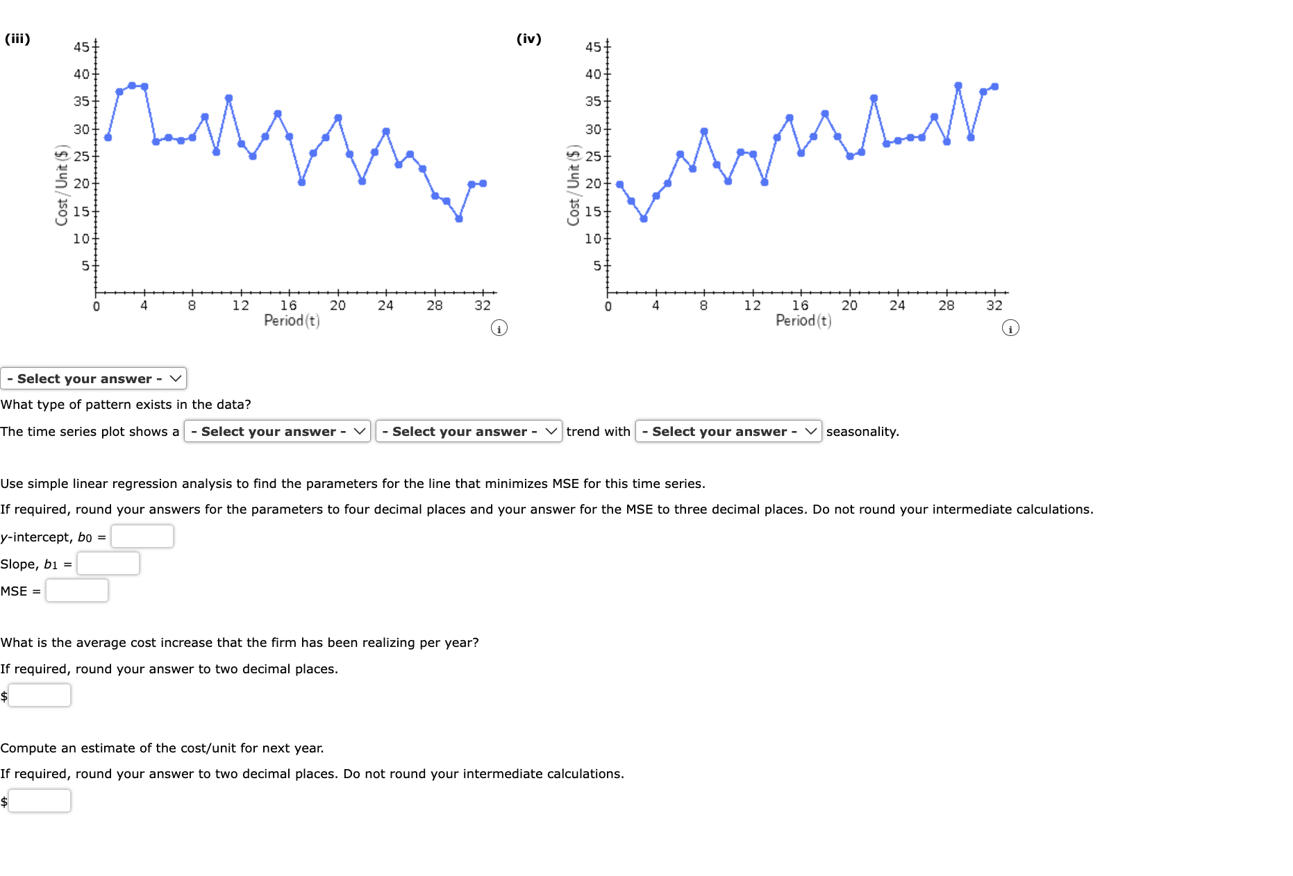 Solved A Choose The Correct Time Series Plot I