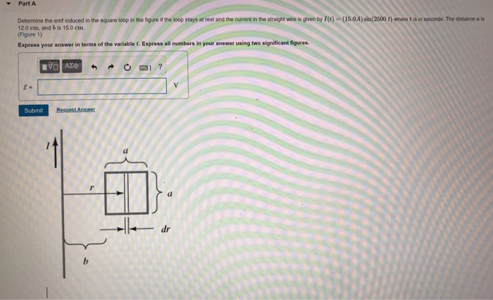 Solved Part A Determine the emf induced in the square loop | Chegg.com