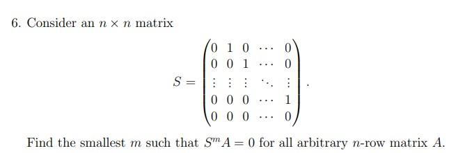 Solved 6. Consider an n×n matrix | Chegg.com