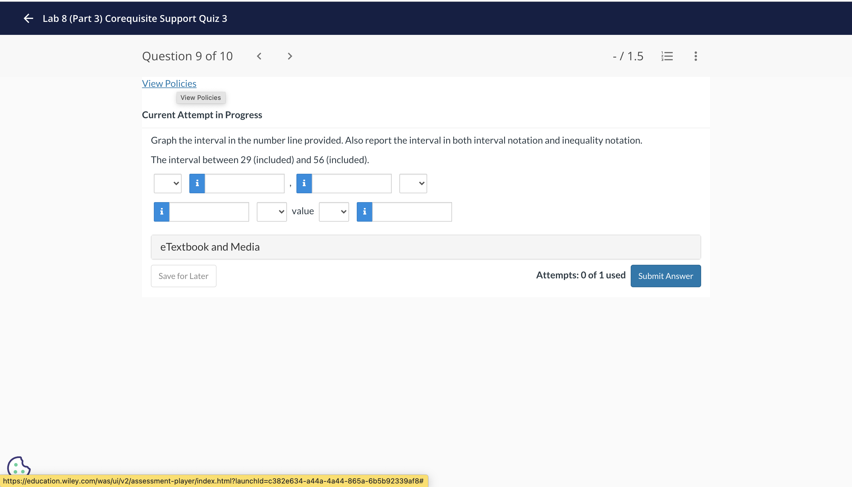 Current Attempt in Progress Graph the interval in the | Chegg.com