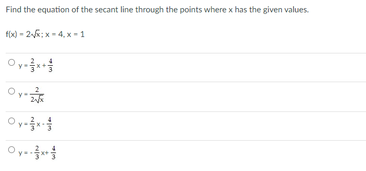 Find the equation of the secant line through the | Chegg.com