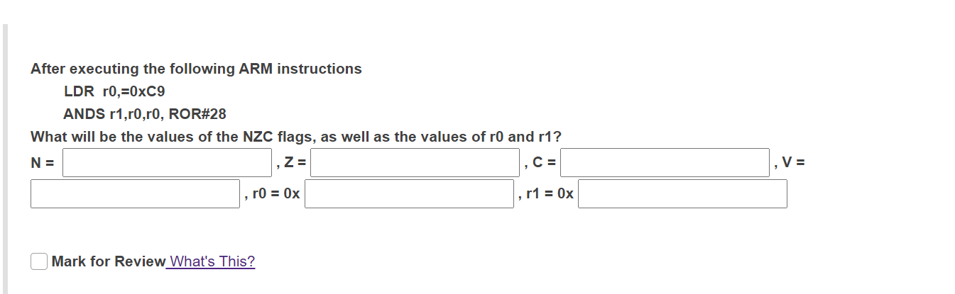 Solved After executing the following ARM instructions | Chegg.com