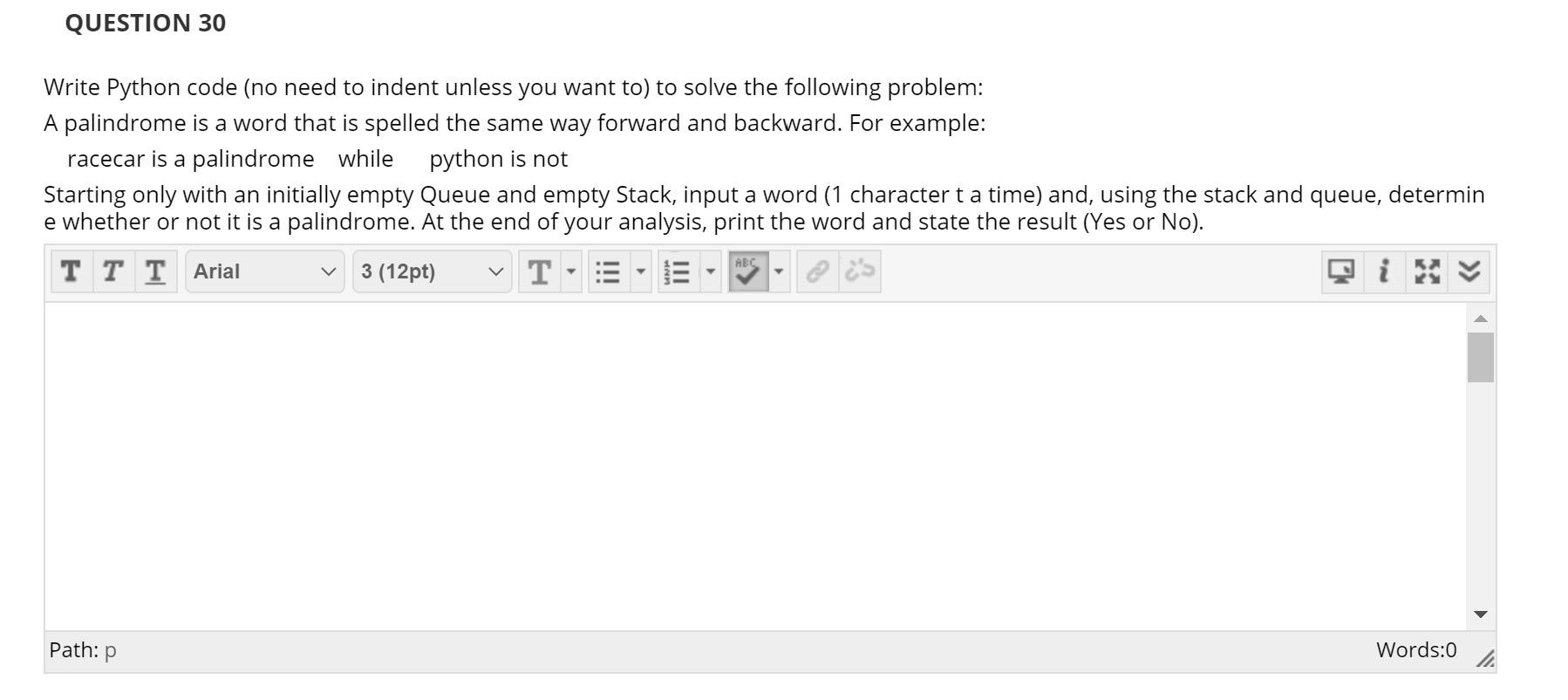 Solved QUESTION 30 Write Python code (no need to indent | Chegg.com