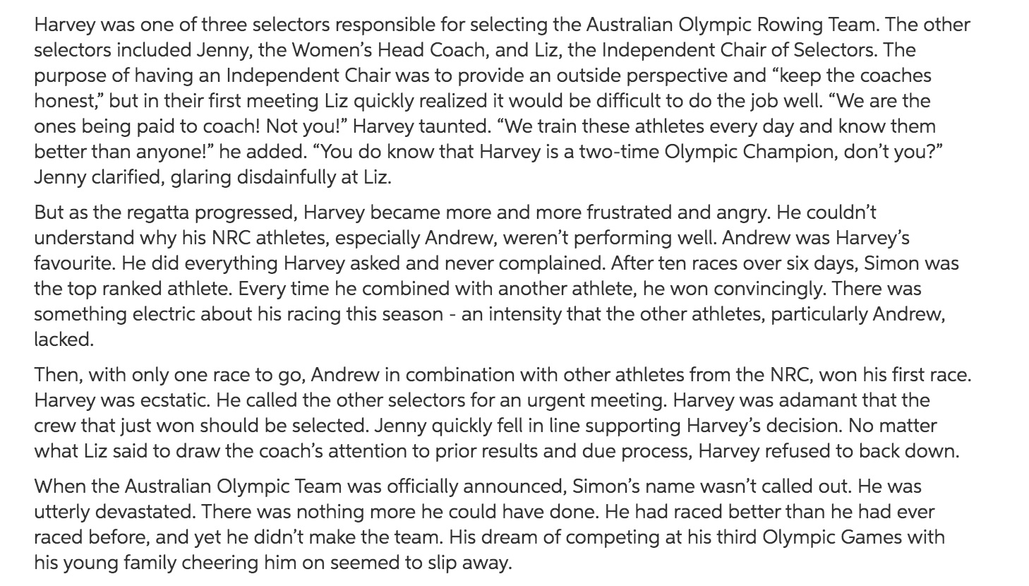 Solved Case Study: Simon is an Australian rower. For over a | Chegg.com