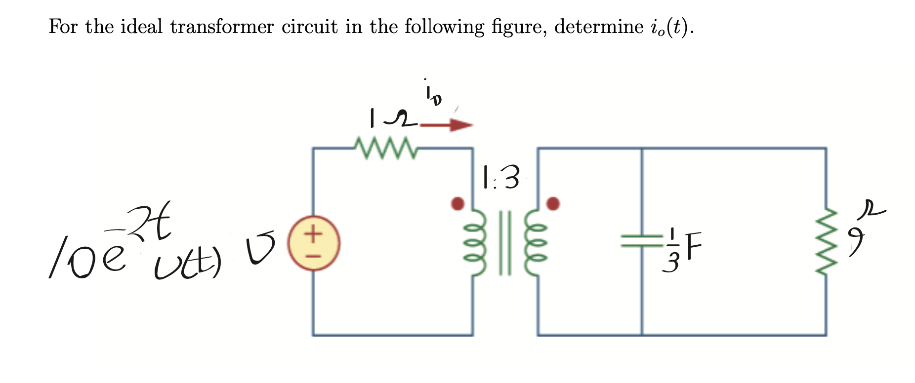 Solved For the ideal transformer circuit in the following | Chegg.com