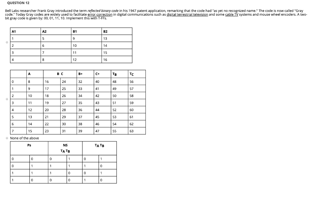 QUESTION 11 Given a three bit counter implemented | Chegg.com