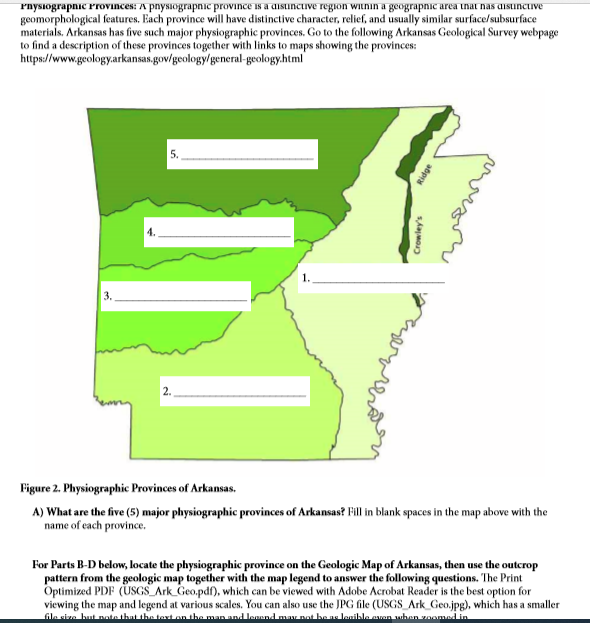 PART I — GEOLOGIC MAP OF ARKANSAS (1:500,000) Small | Chegg.com