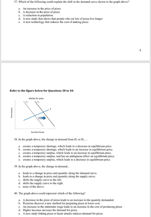 Solved 37. Which of the following could explain the shift in | Chegg.com