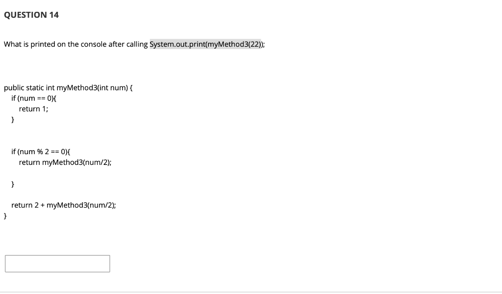 Solved QUESTION 14 What is printed on the console after | Chegg.com
