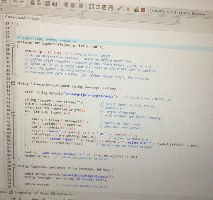Solved LAB 4 Attached Files CaesarciperAPPv1.cpp (2.184 KB) | Chegg.com