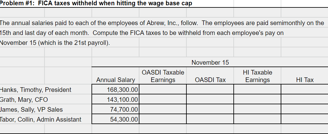 Solved Use these tax rates and taxable wages: OASDI 6.2% on | Chegg.com