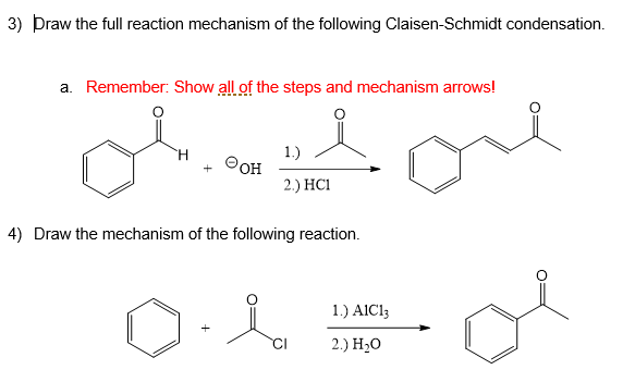 Solved 3) Draw the full reaction mechanism of the following | Chegg.com