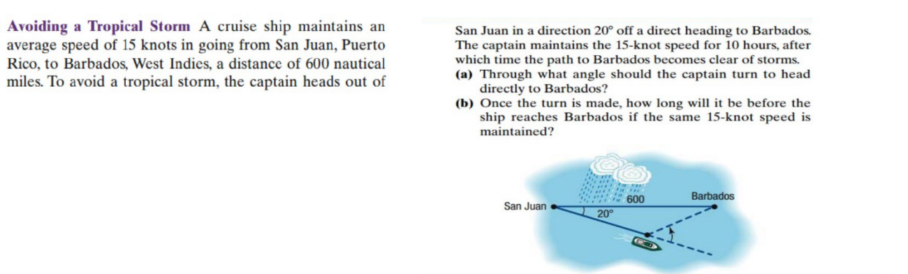 Solved Avoiding a Tropical Storm A cruise ship maintains an | Chegg.com