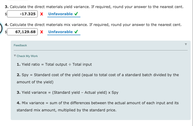 Solved Direct Materials Mix and Yield Variances Chypre, | Chegg.com