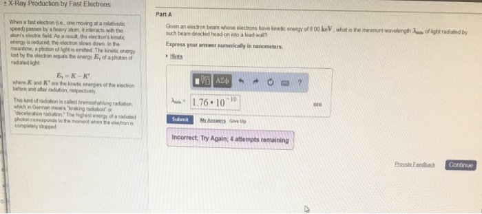Solved When a fast electron (i.e, one moving at a | Chegg.com