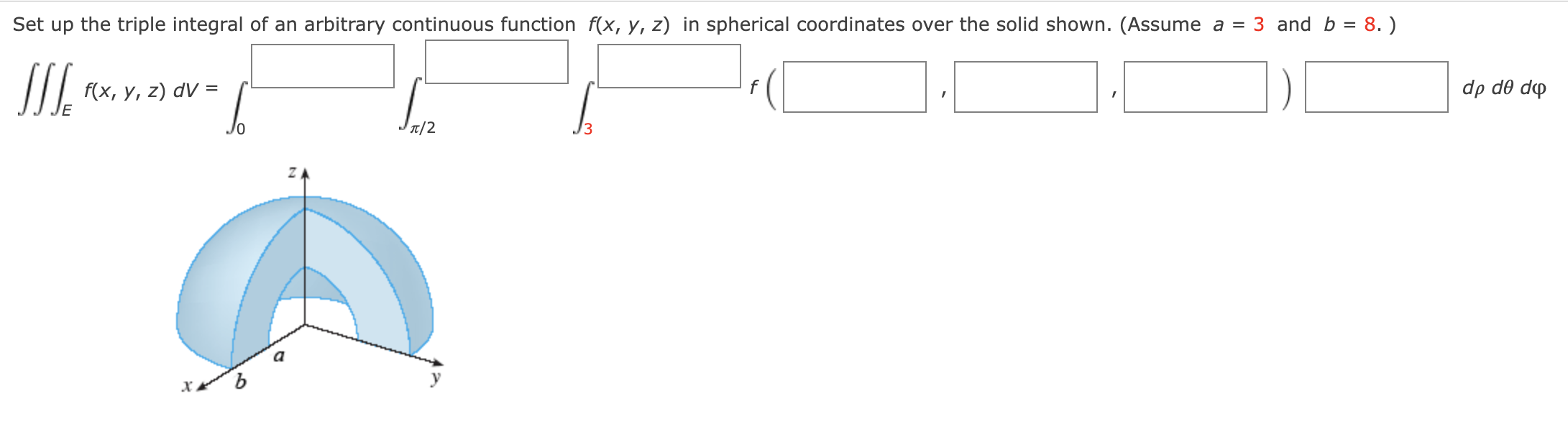 Solved Set up the triple integral of an arbitrary continuous | Chegg.com