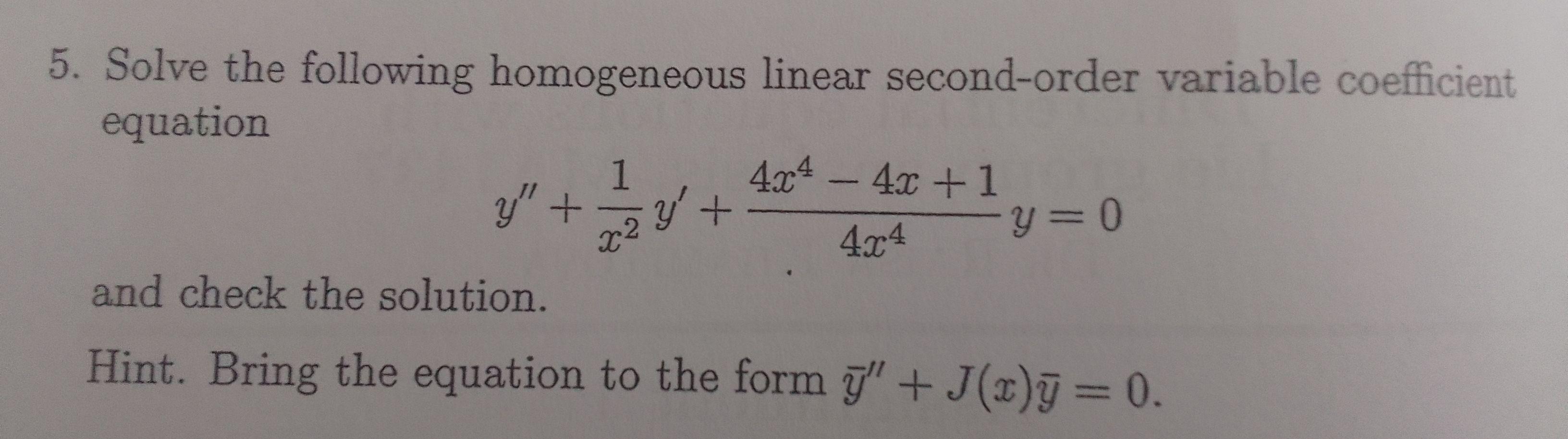 Solved 5. Solve the following homogeneous linear | Chegg.com Solved 5. Solve the following homogeneous linear | Chegg.com