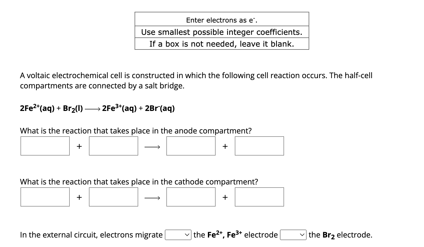 Solved A voltaic electrochemical cell is constructed in | Chegg.com