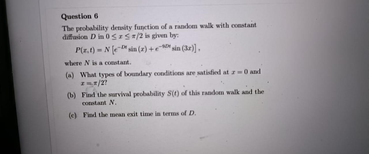 Solved Question 6 The probability density function of a | Chegg.com