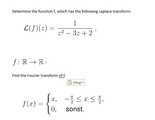 Solved Determine the function f, which has the following | Chegg.com