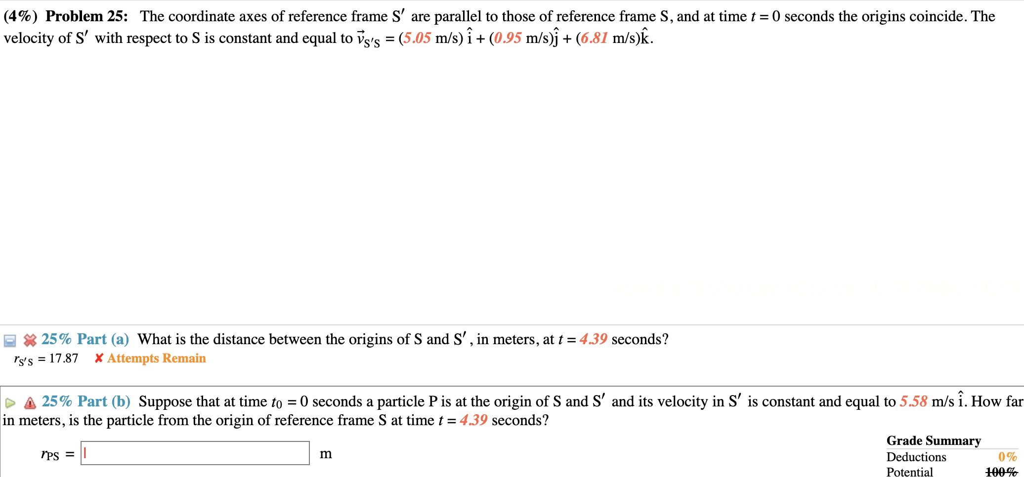 Solved (4\%) Problem 25: The coordinate axes of reference | Chegg.com