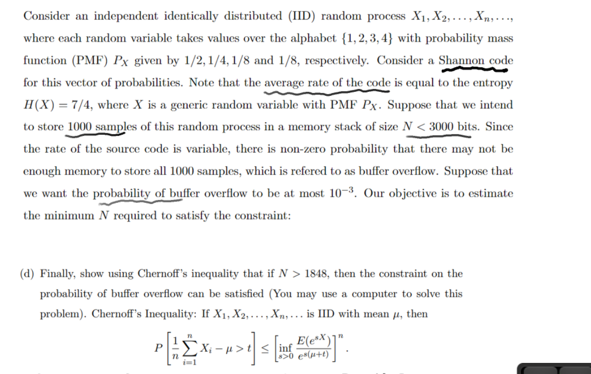 Consider an independent identically distributed (IID) | Chegg.com