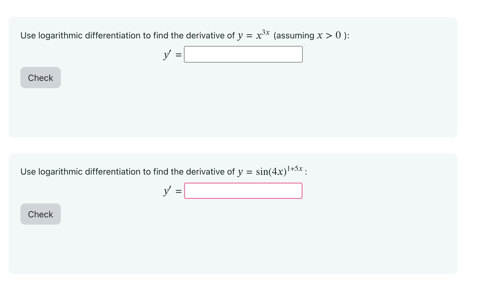 Solved Use logarithmic differentiation to find the | Chegg.com