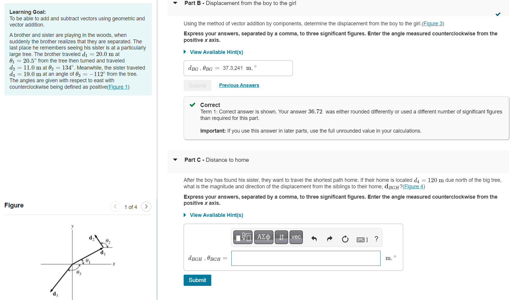 Solved Learning Goal: To be able to add and subtract vectors | Chegg.com