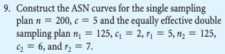 Solved 9. Construct the ASN curves for the single sampling | Chegg.com