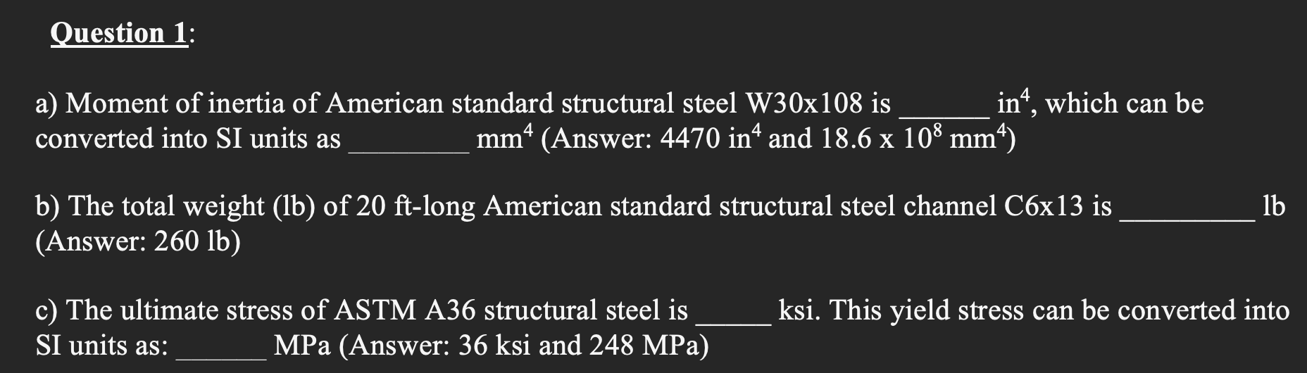 Solved a) Moment of inertia of American standard structural | Chegg.com