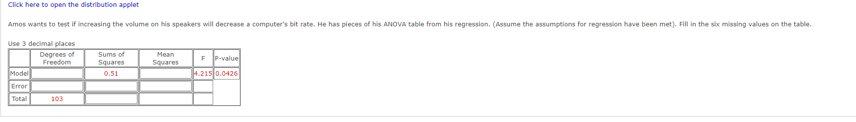 Solved Click here to open the distribution applet Use 3 | Chegg.com