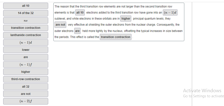 Solved The reason that the third transition row elements are | Chegg.com