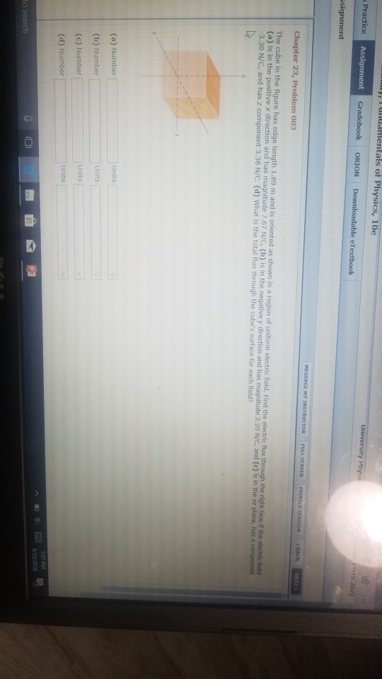 Solved Assignment ORION Chapter 23, Problem 003 The cube in | Chegg.com