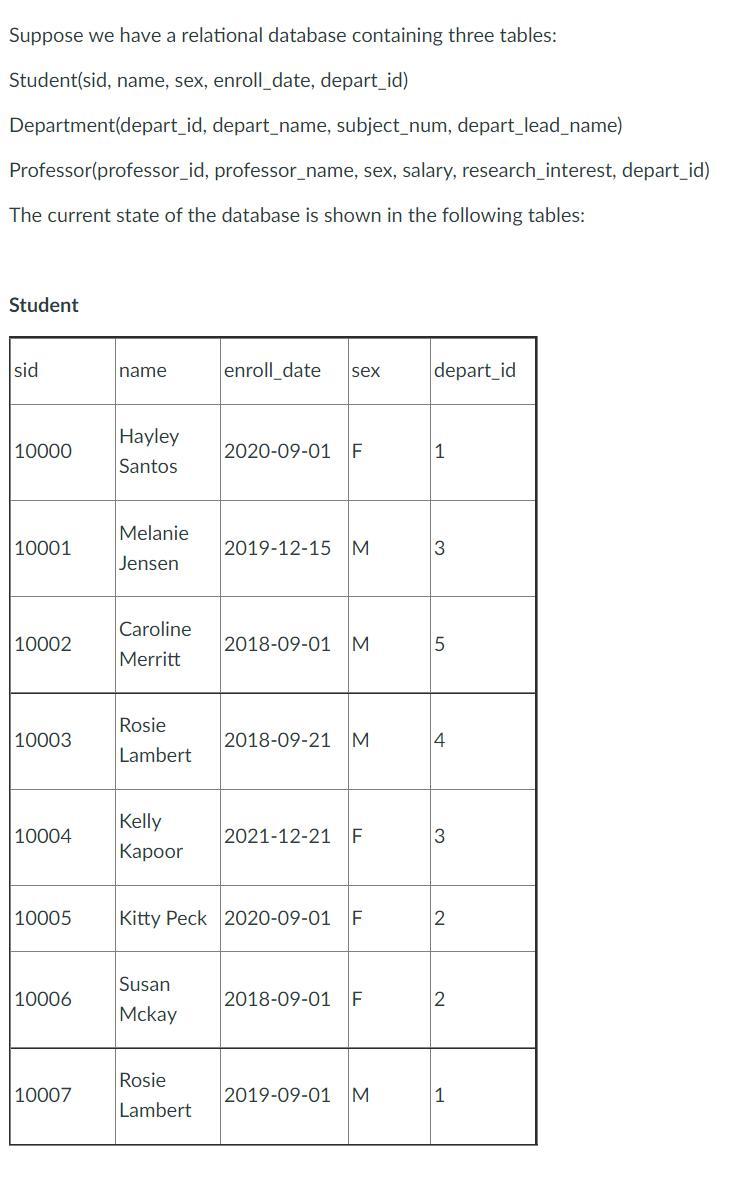 Department depart_id depart_name subject_num | Chegg.com